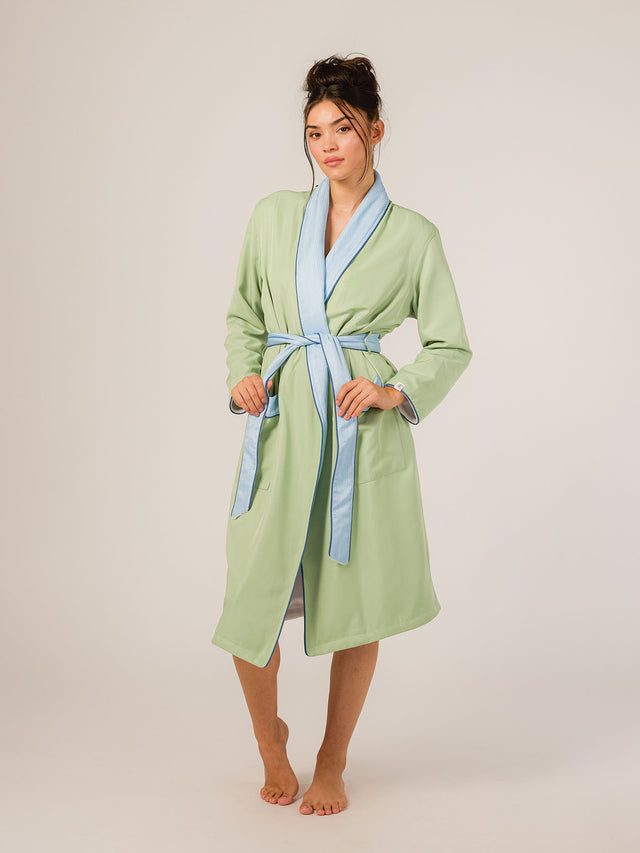 Leona Reversible Micro-Fiber Robe (Succulent) – Keleigh Teller